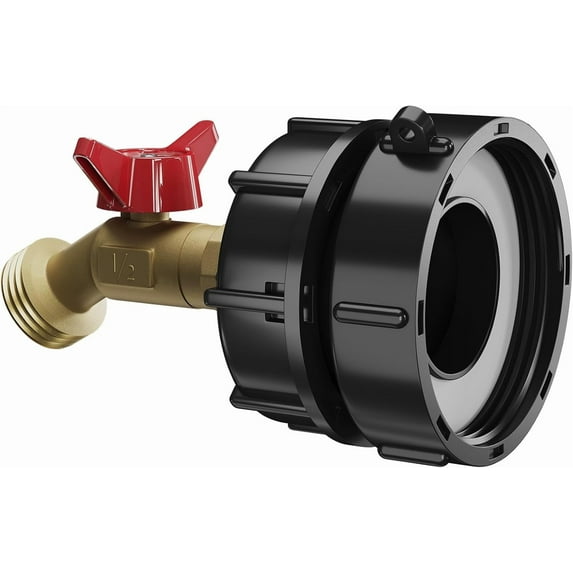 ZHANYU-Upgrade Double Outlet IBC Tote Fittings, 275 330 Gallon IBC Tote ...