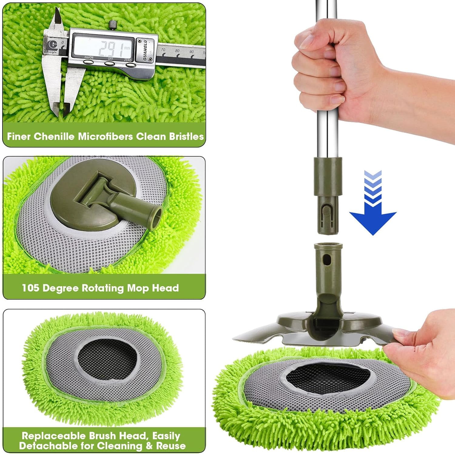 ZHANYU-Wall Cleaner, Max 71'' Wall Mop with Long Handle,Ceiling Dust ...