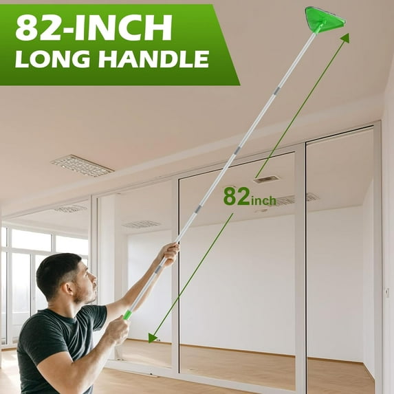 ZHANYU-Wall Cleaner Triangle Mop with 82'' Long Handle - Wall Scrubber ...