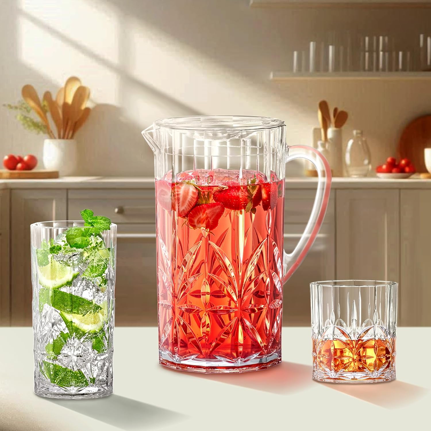 ZHANYU-- Whitney - 14-Ounce Plastic Whiskey Glasses (Set of 6), Plastic ...