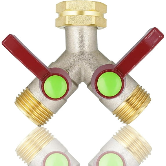 ZHANYU-Y-Valve Garden Hose Faucet Splitter, 3/4\u201d GHT Threads ...