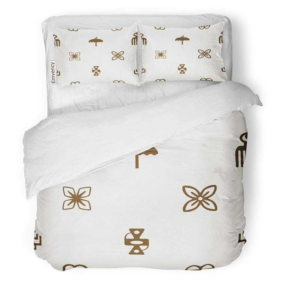 ZHANZZK 3 Piece Bedding Set Adinkra Symbols Alphabet Ancient Twin Size ...