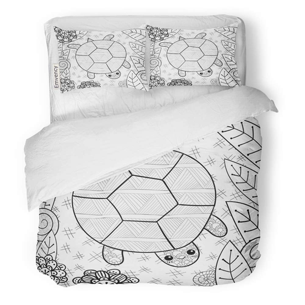 ZHANZZK 3 Piece Bedding Set Adult Coloring Book Page Cute Happy Smiling ...