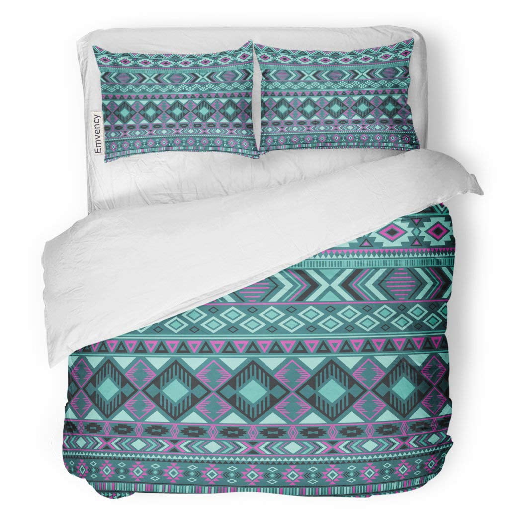 ZHANZZK 3 Piece Bedding Set American Pattern Tribal Motifs Geometric ...