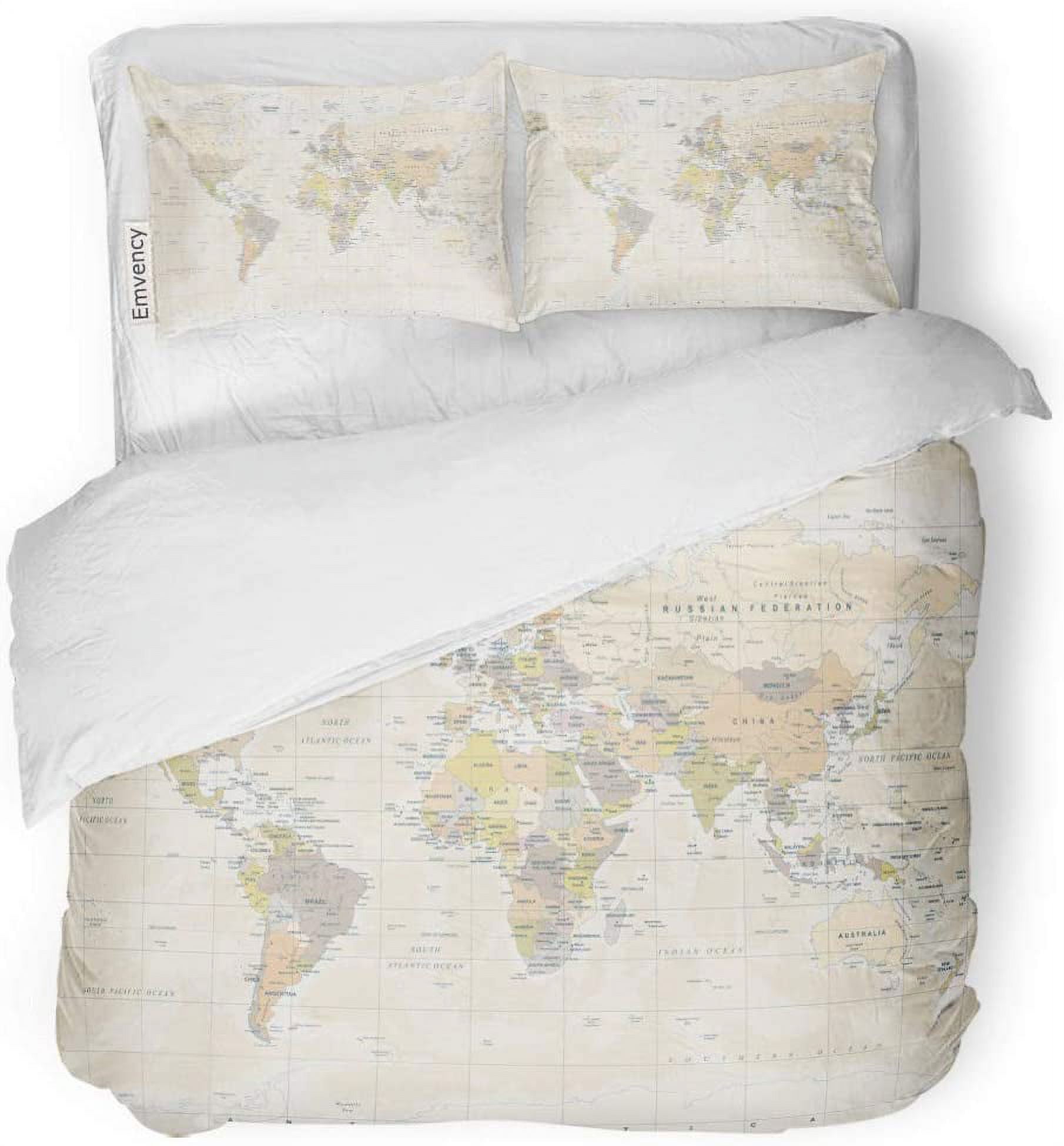 ZHANZZK 3 Piece Bedding Set Beige Vintage Political Physical ...