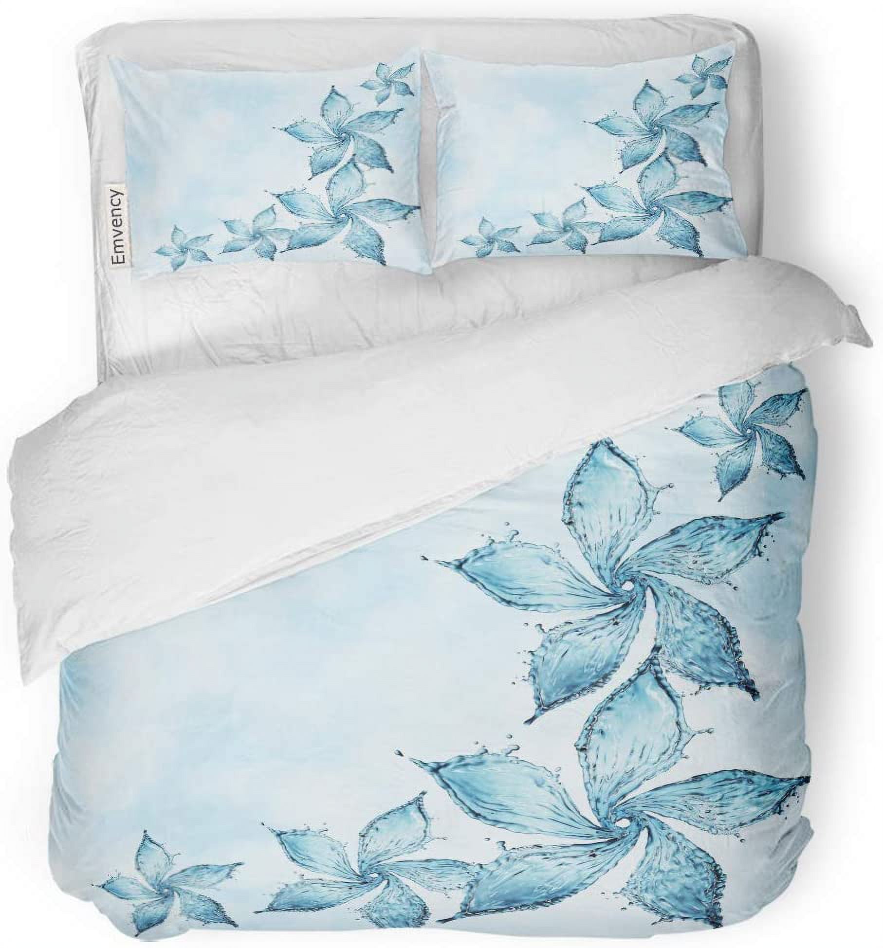 ZHANZZK 3 Piece Bedding Set Blue Abstract Flower Made of Water Splash ...