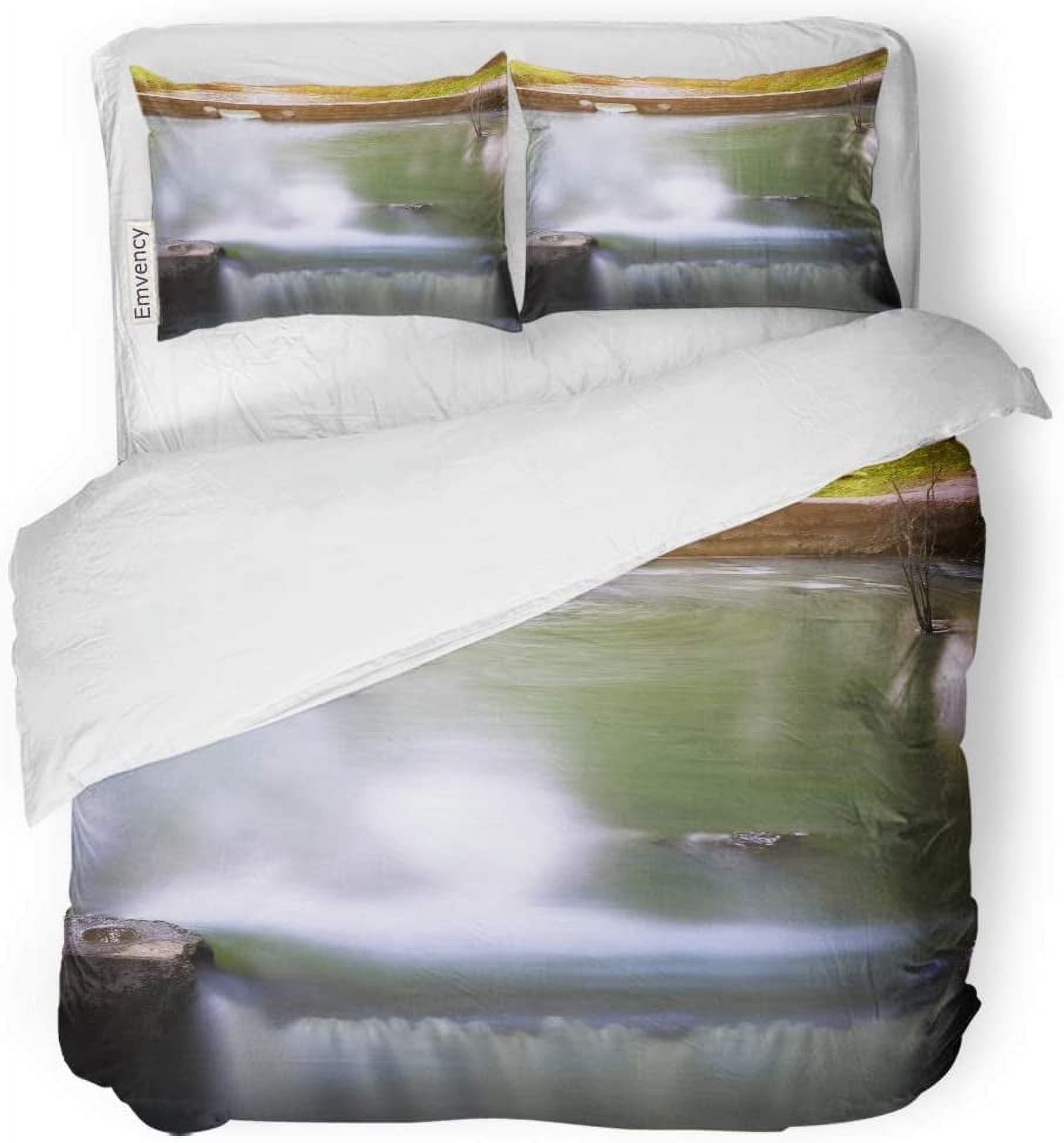ZHANZZK 3 Piece Bedding Set Blue Abstract Long Exposure of Water Stream ...