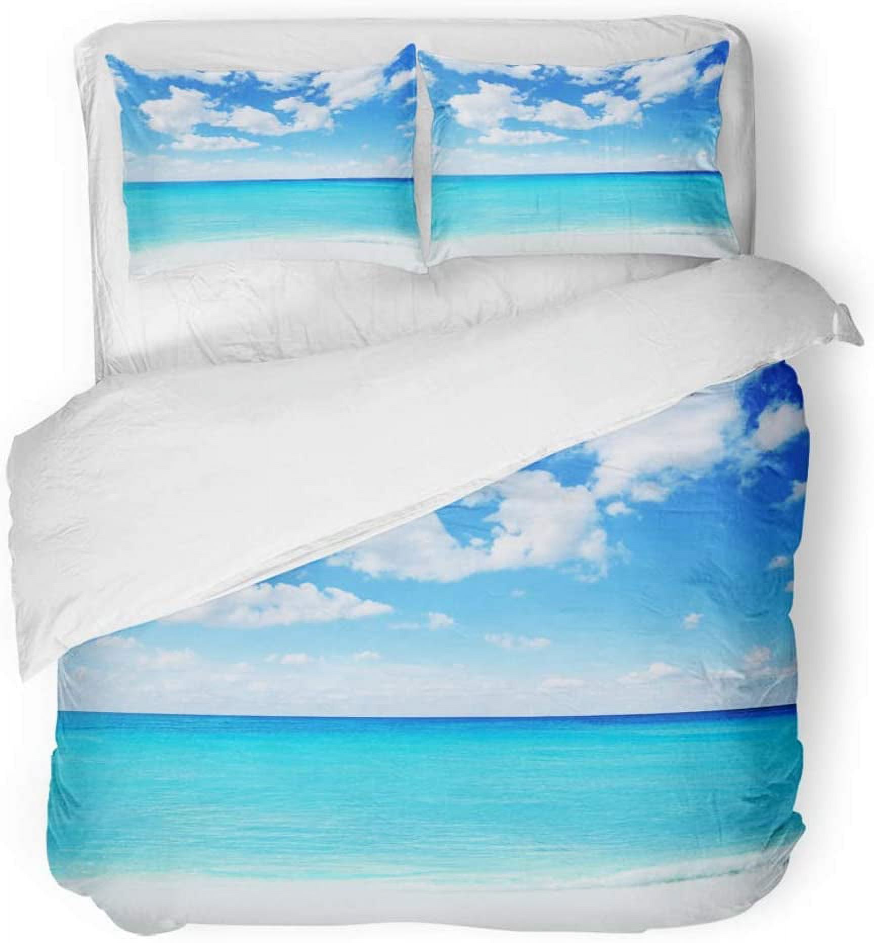 ZHANZZK 3 Piece Bedding Set Blue Island Beautiful Tropical Seascape Sky ...
