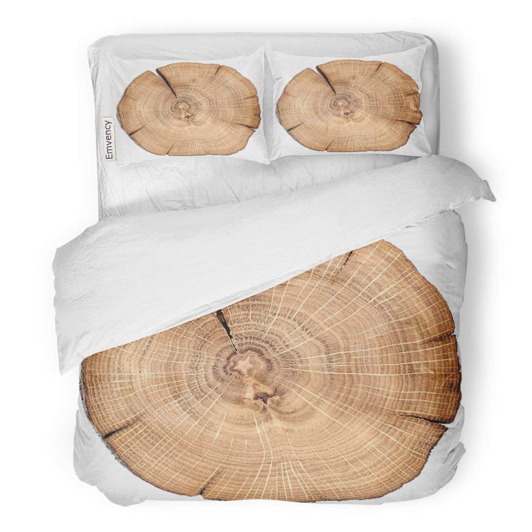 ZHANZZK 3 Piece Bedding Set Brown Tree Oak Cracked Split Growth Rings ...