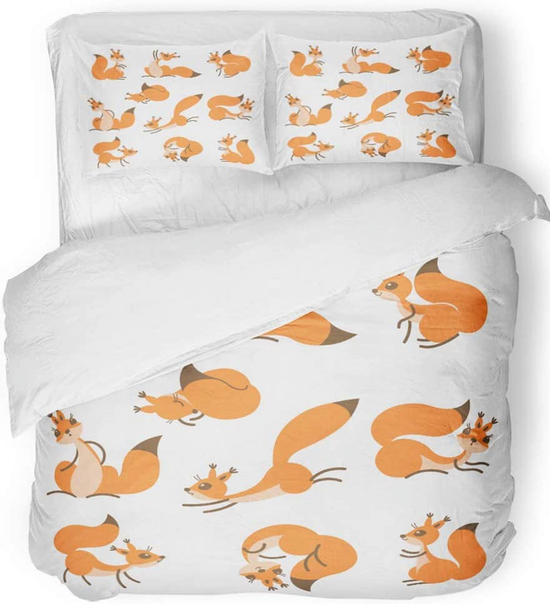ZHANZZK 3 Piece Bedding Set Cartoon Cute Squirrel Little Funny Grouped and Layered for Easy ...