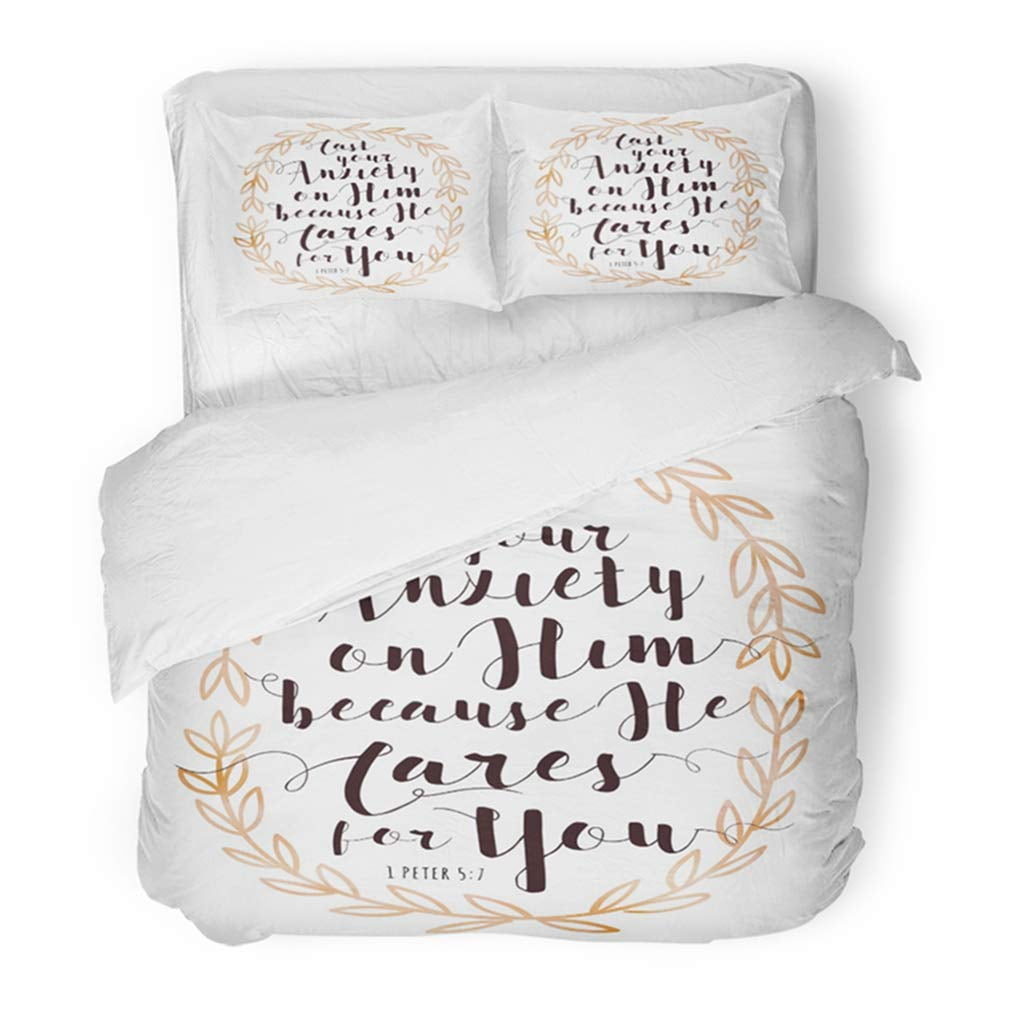 ZHANZZK 3 Piece Bedding Set Cast Your Anxiety On Him Because He Cares ...