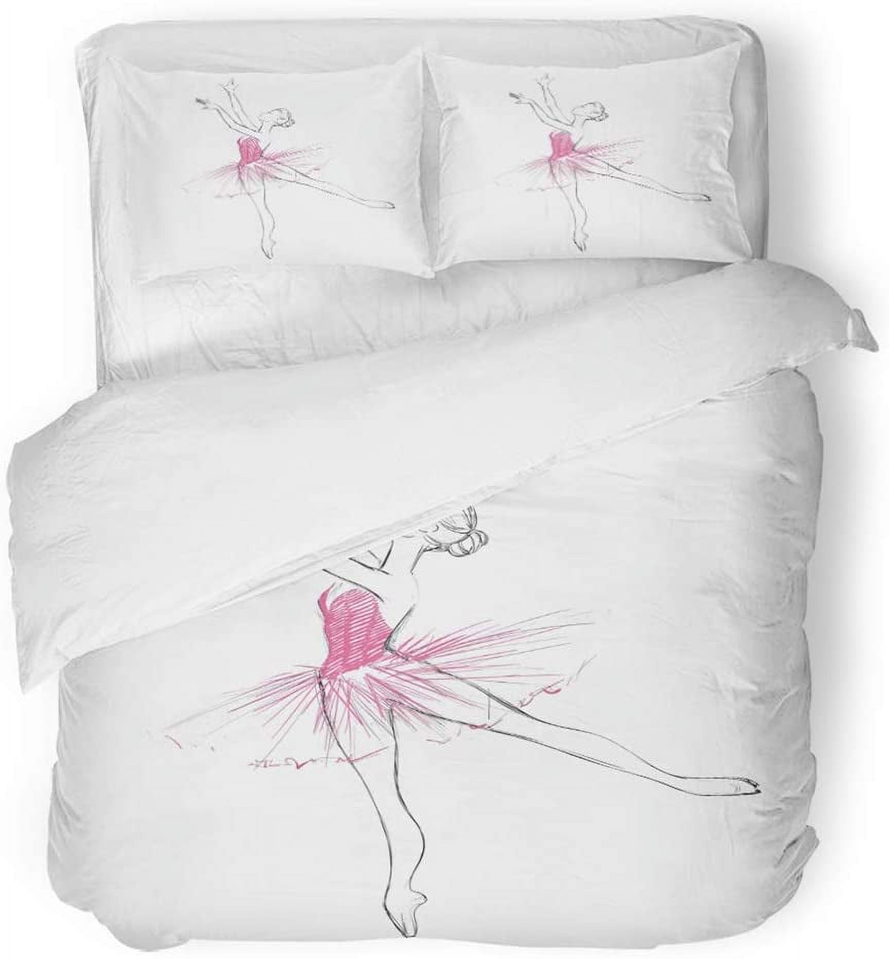 ZHANZZK 3 Piece Bedding Set Choreography Hand Drawing of Ballerina ...