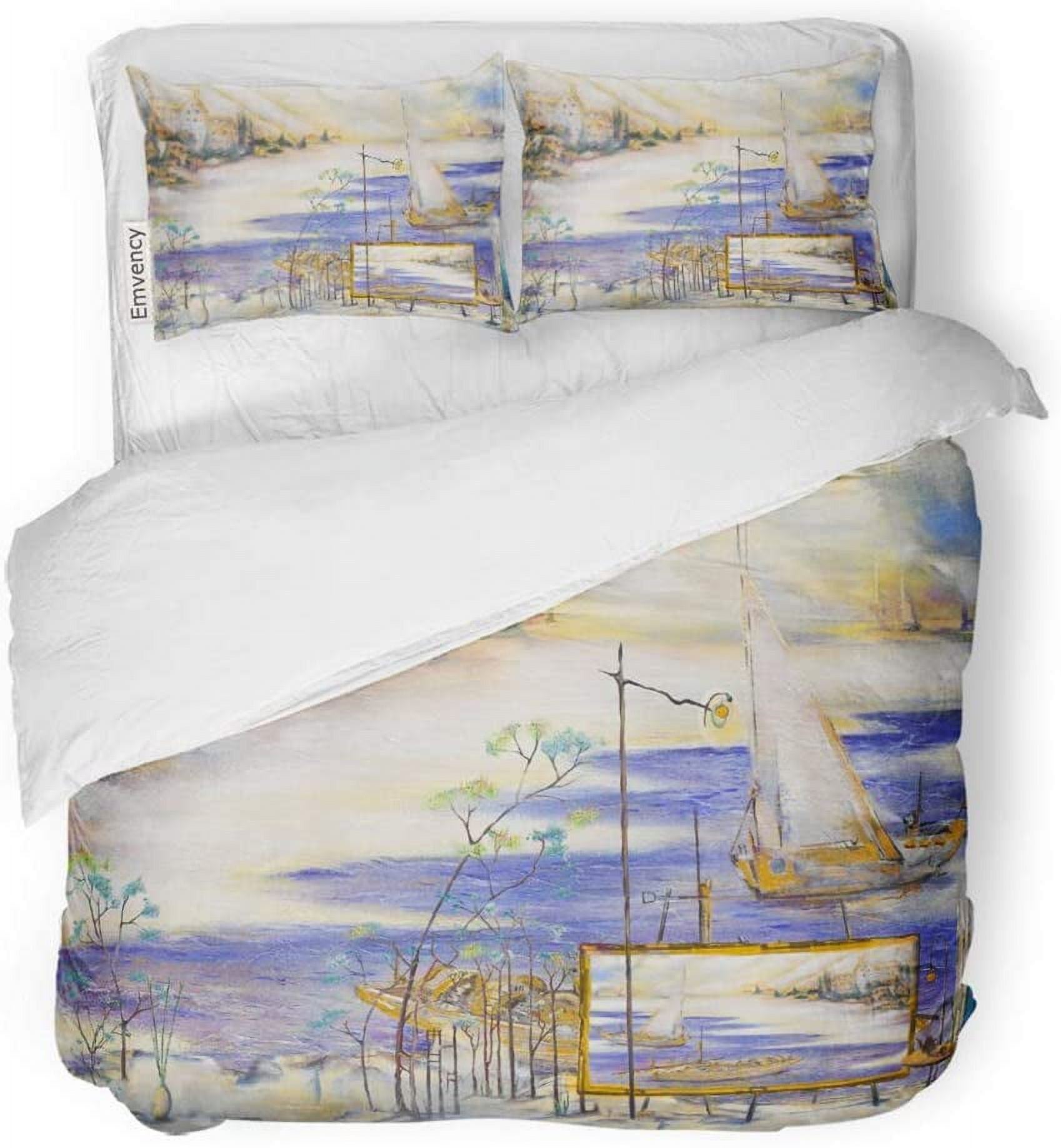 ZHANZZK 3 Piece Bedding Set Colorful Abstract Painter at The Seascape ...