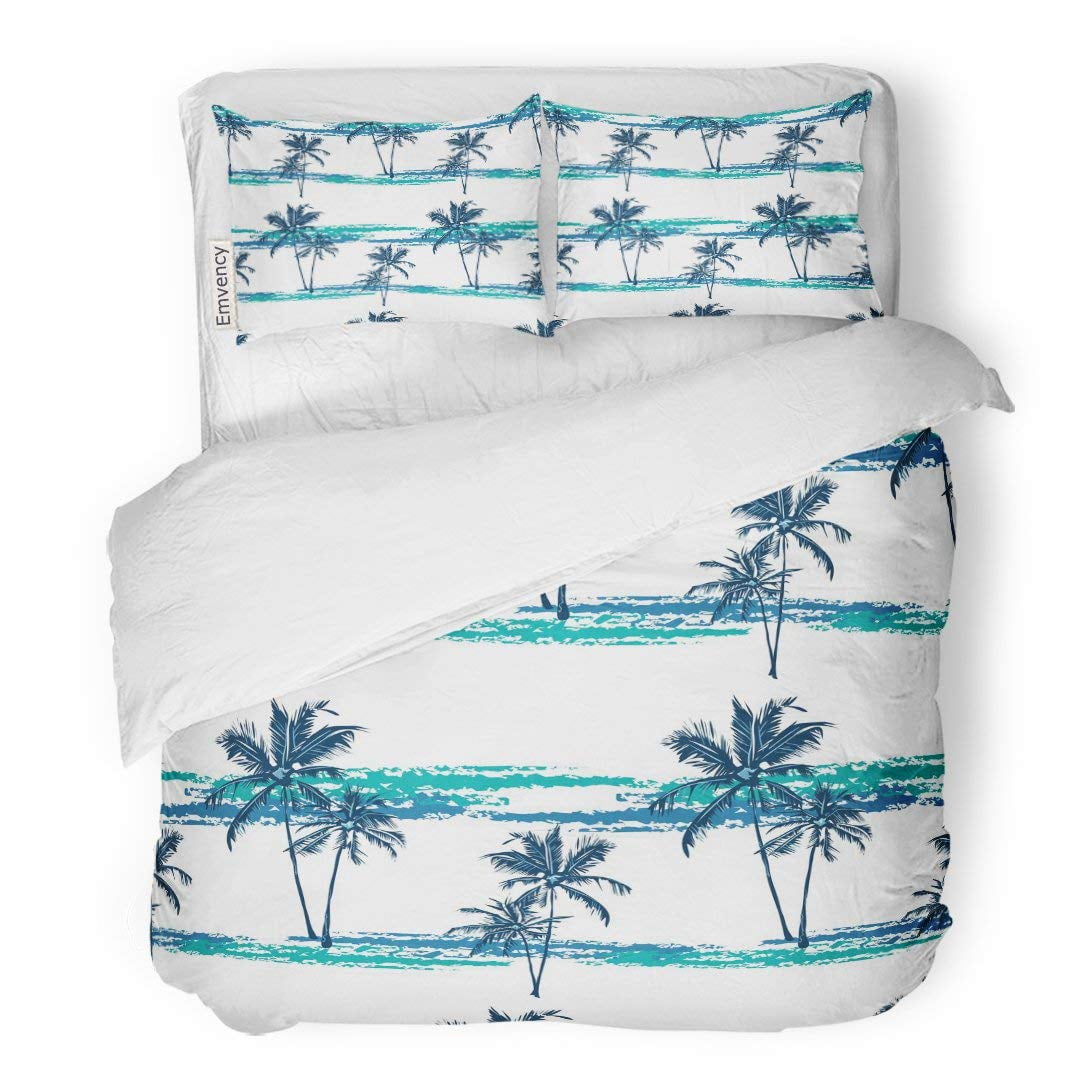 ZHANZZK 3 Piece Bedding Set Colorful Beach Tropical Pattern Depicting ...