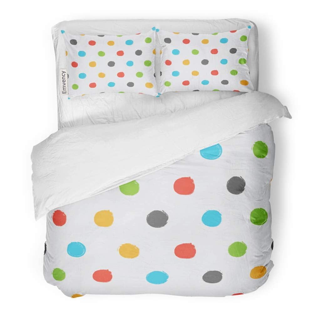 ZHANZZK 3 Piece Bedding Set Colorful Sketchy Polka Dot Doodle ...