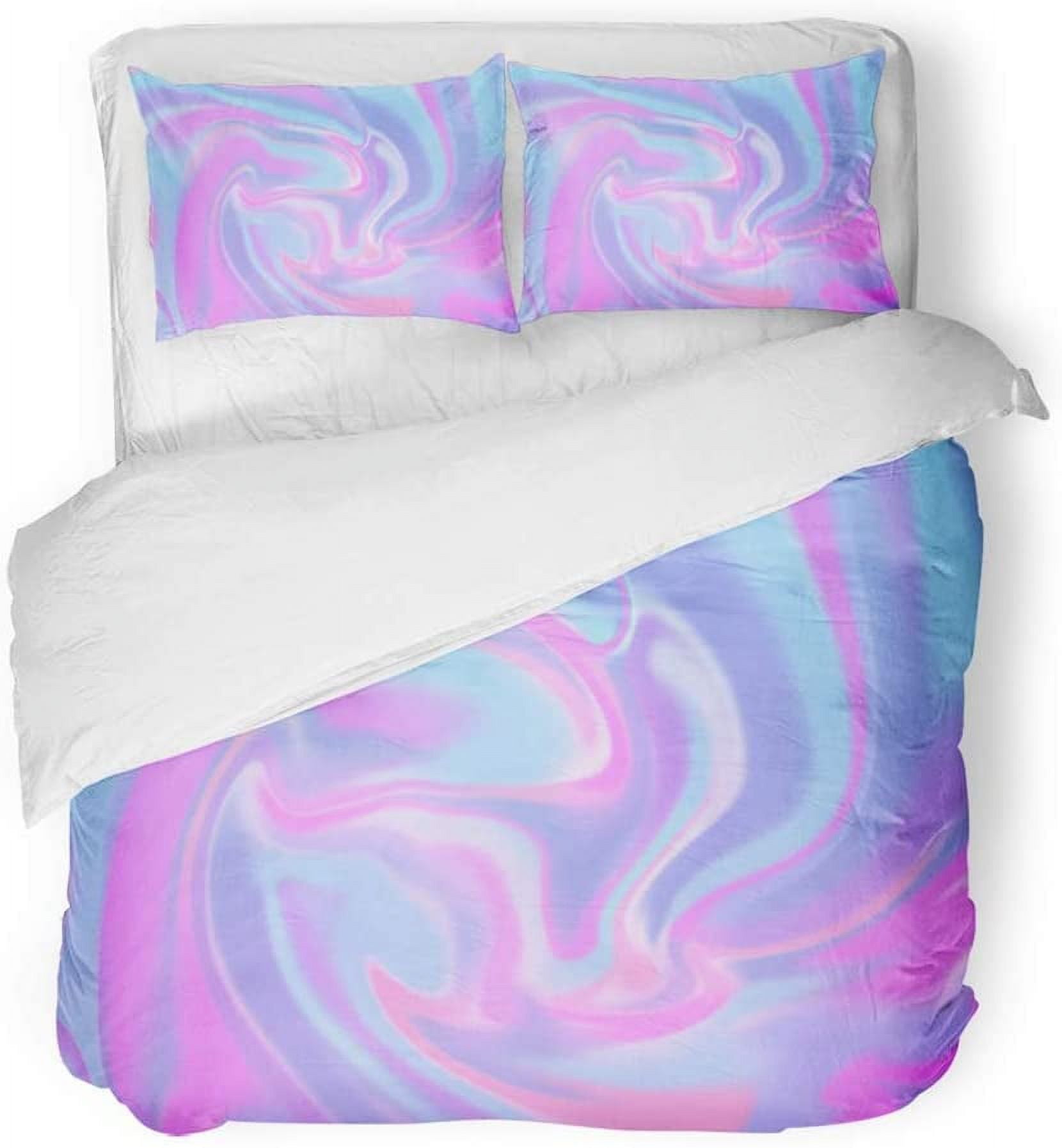 ZHANZZK 3 Piece Bedding Set Colorful Swirled Marbled Liquid with Soap ...