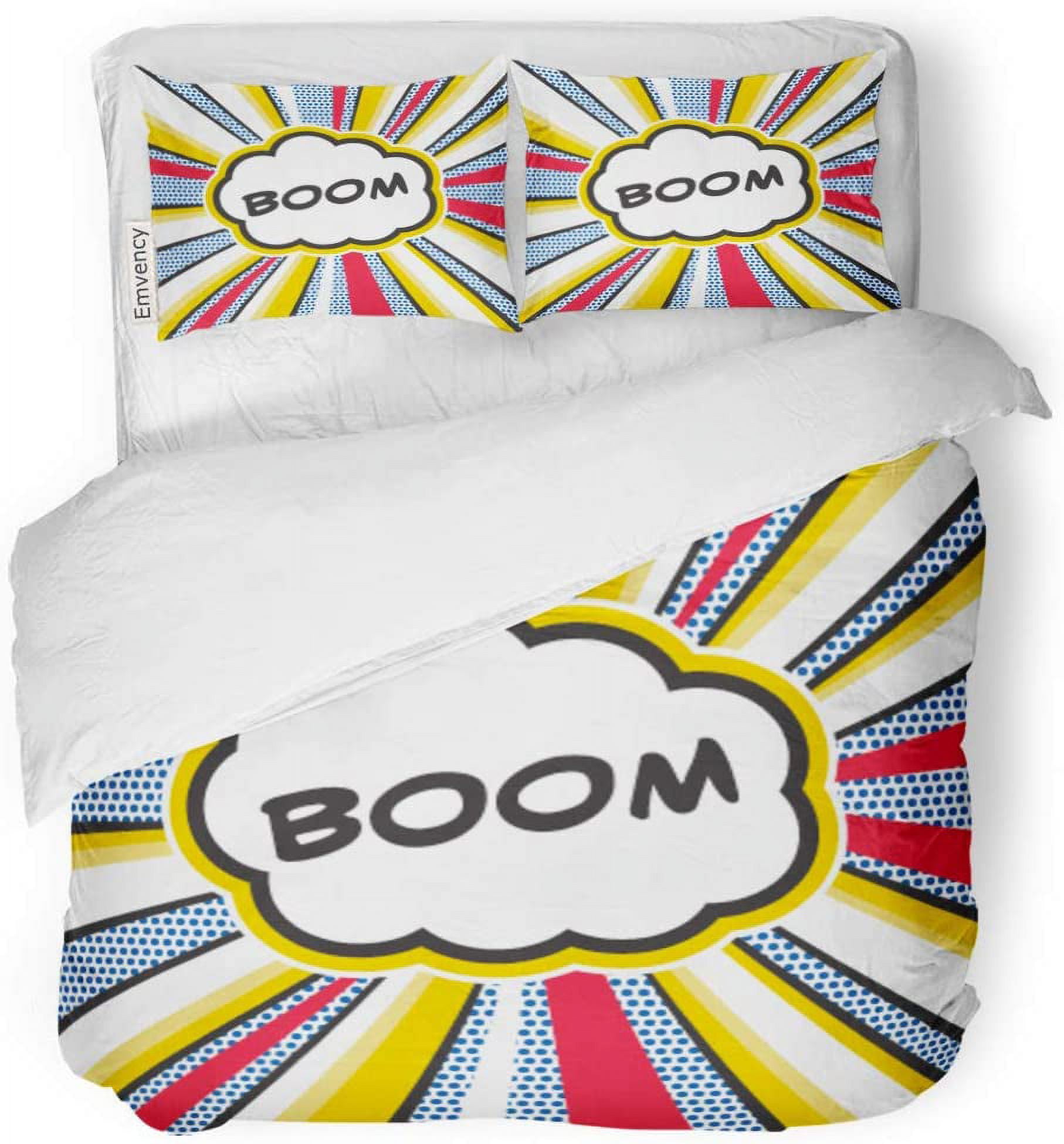 ZHANZZK 3 Piece Bedding Set Comic Boom Pop Inspired of Explosion Book ...