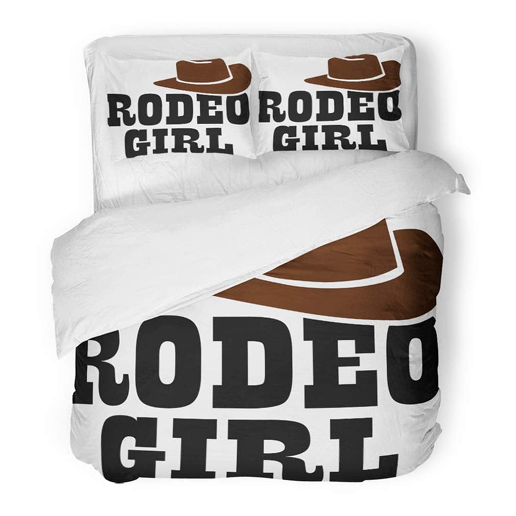 ZHANZZK 3 Piece Bedding Set Country Rodeo Girl with Cowboy Hat Horse ...