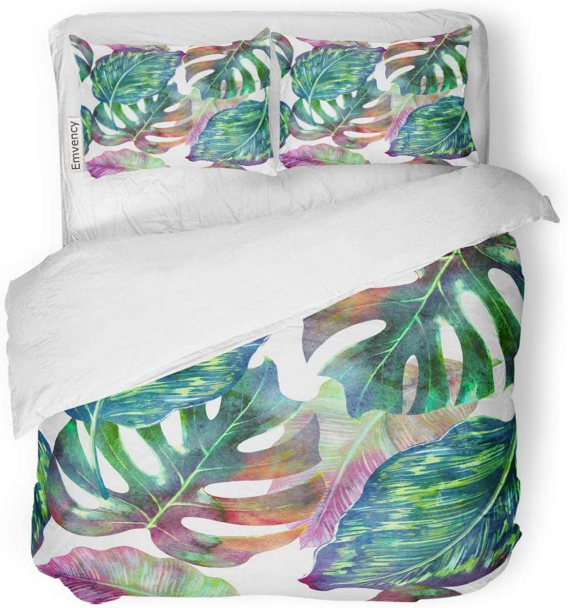 ZHANZZK 3 Piece Bedding Set Green Tropic Tropical Leaves Jungle Leaf ...
