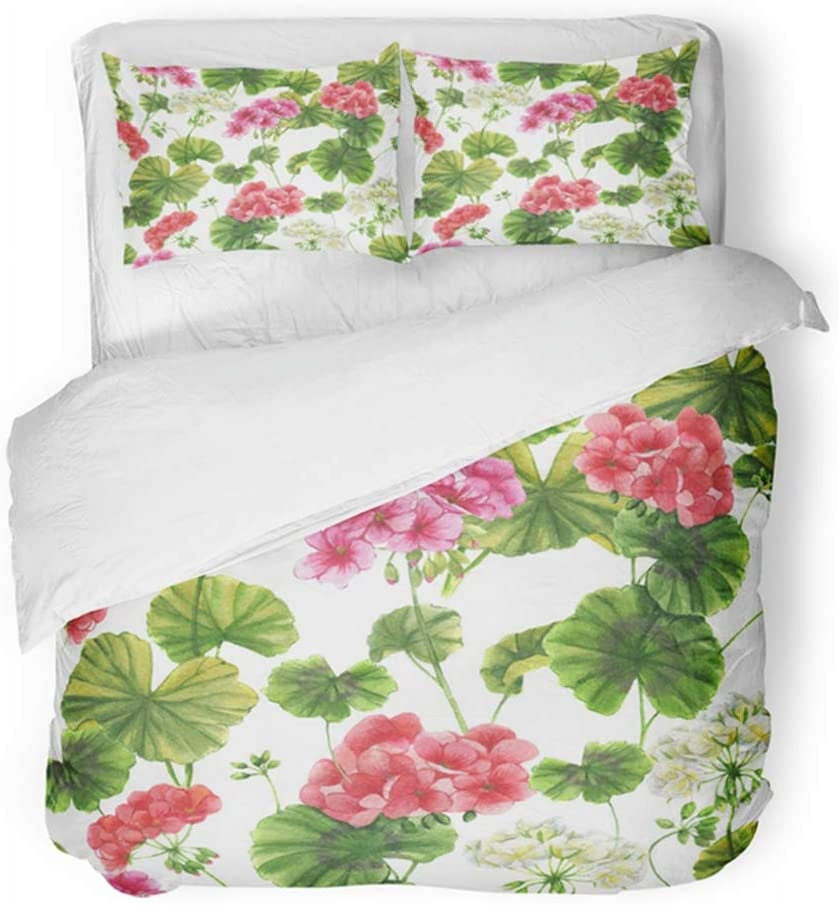 ZHANZZK 3 Piece Bedding Set Green Watercolor Botanical with Different ...