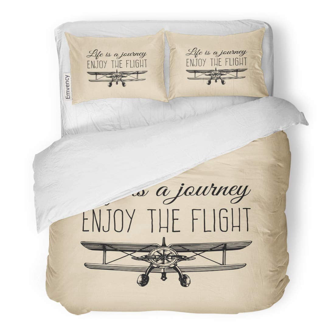 ZHANZZK 3 Piece Bedding Set Life is Journey Enjoy The Flight ...