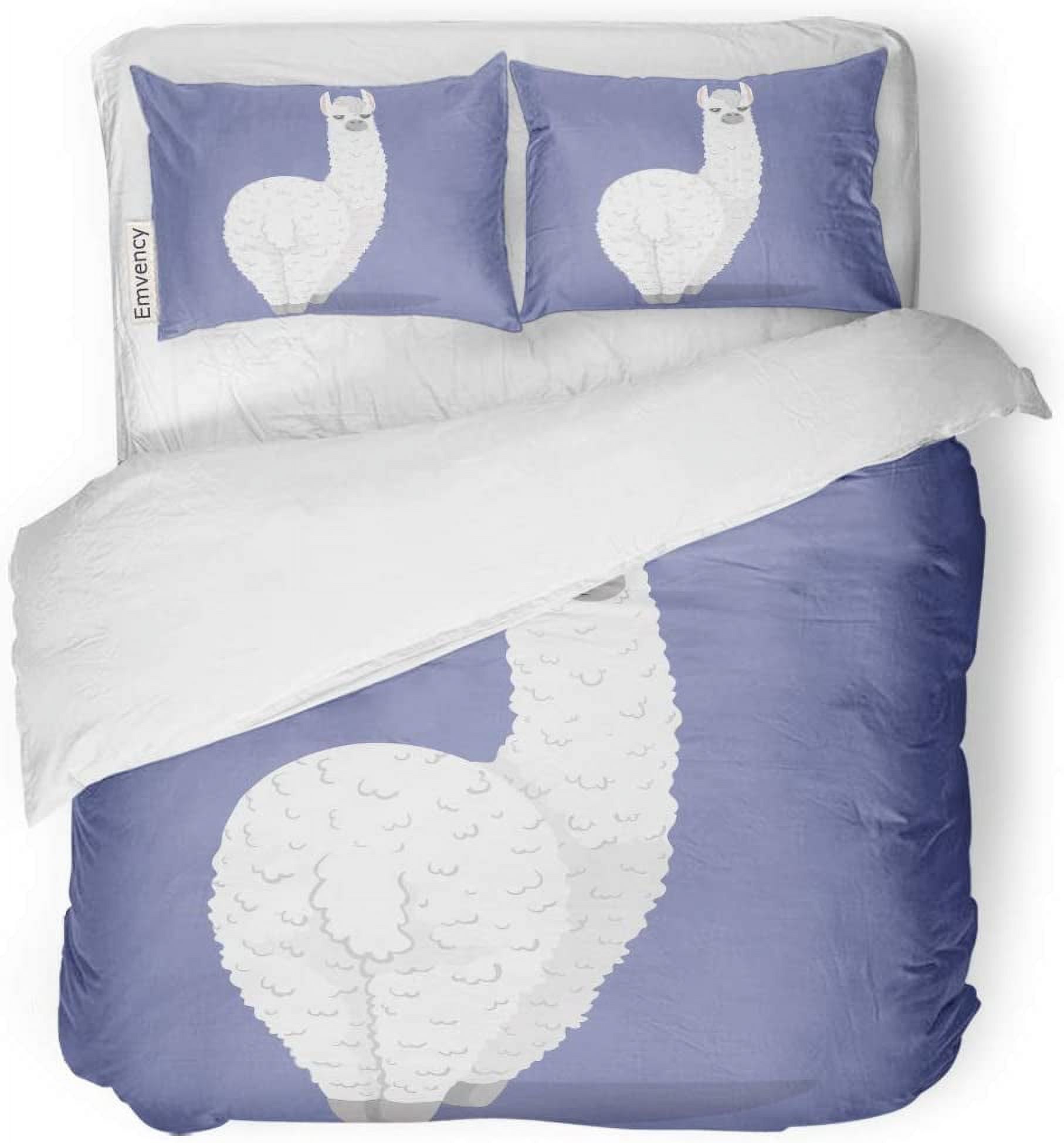 ZHANZZK 3 Piece Bedding Set Llama Cute Cartoon Lama Alpaca Unique Wool ...