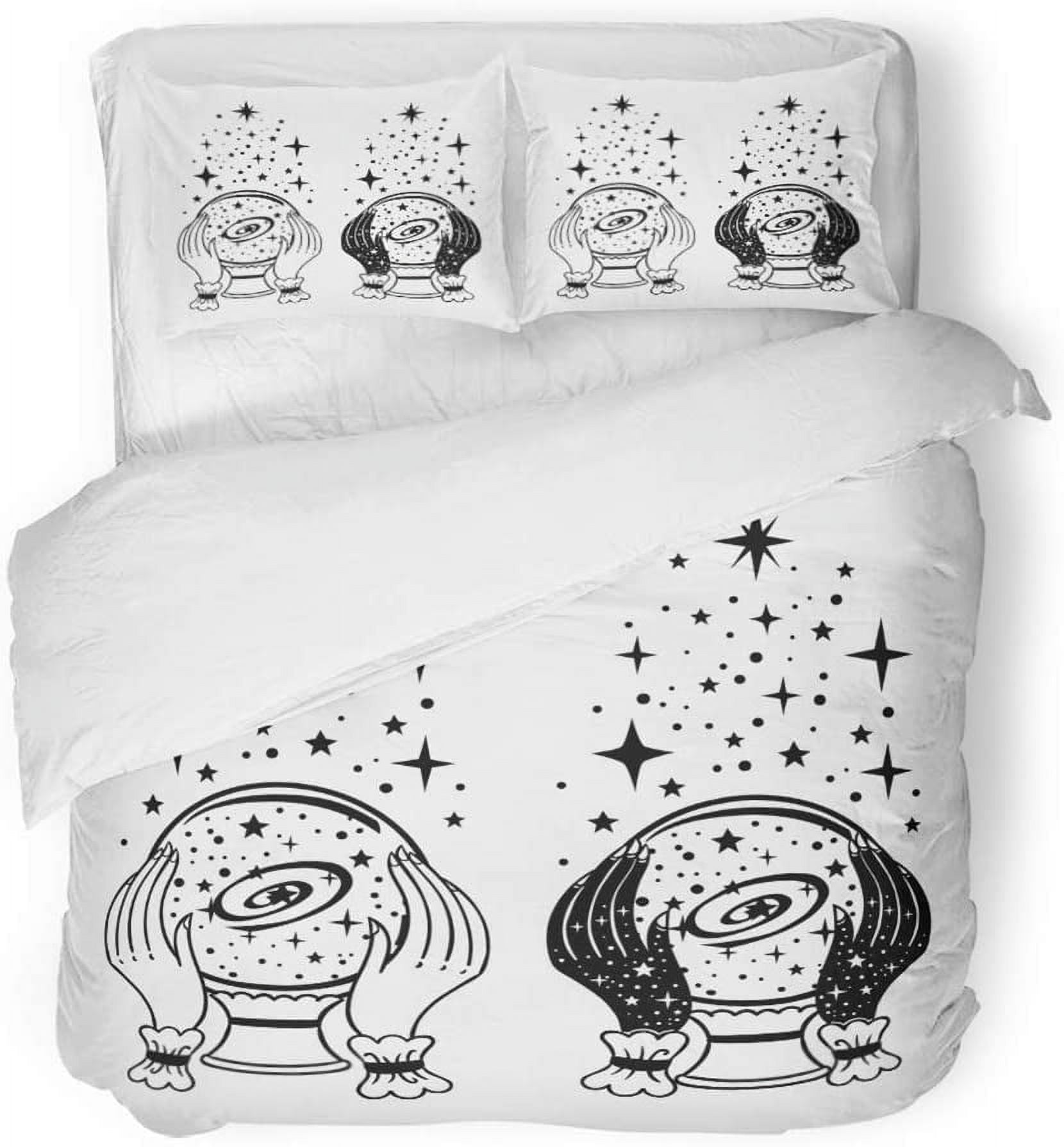 ZHANZZK 3 Piece Bedding Set Magic Crystal Ball with Hands and Stars ...