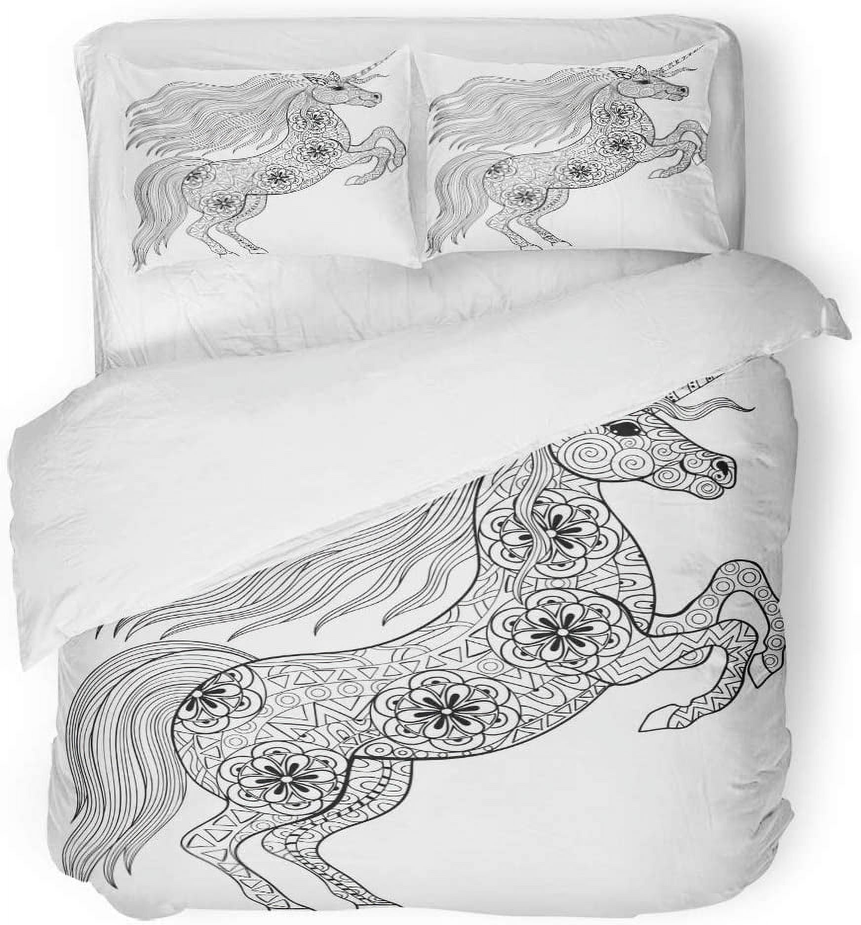 ZHANZZK 3 Piece Bedding Set Magic Unicorn for Adult Anti Stress ...
