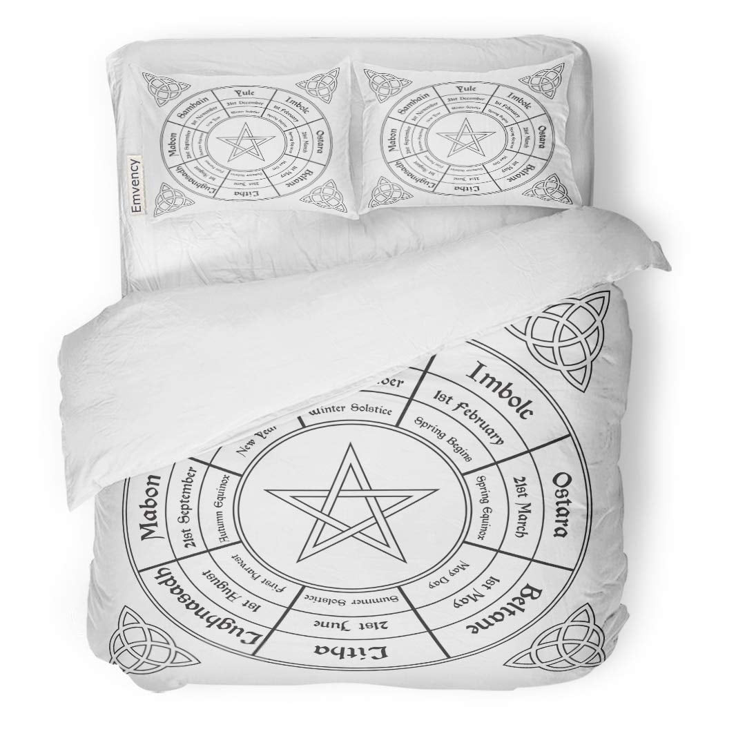 ZHANZZK 3 Piece Bedding Set Pagan Wheel of The Year Wiccan Calendar ...