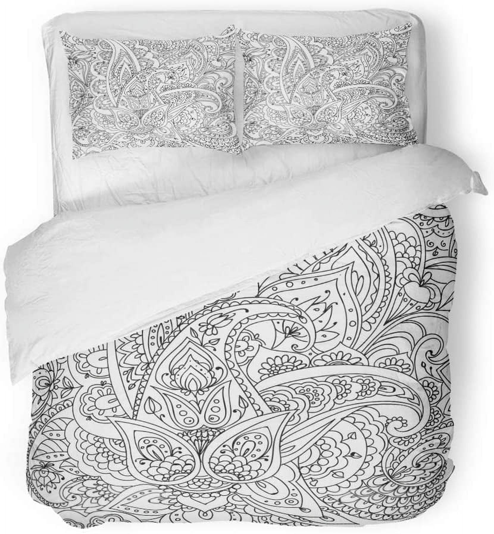 ZHANZZK 3 Piece Bedding Set Paisley Based on Traditional Oriental ...
