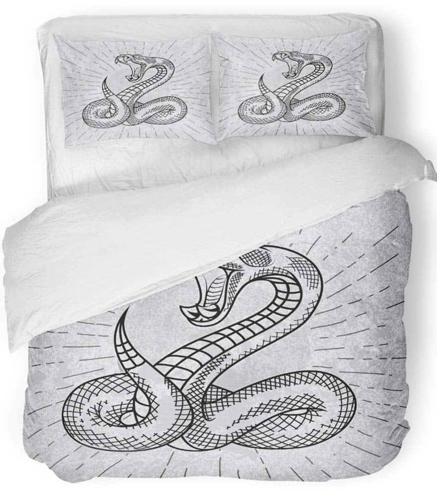 ZHANZZK 3 Piece Bedding Set Rattlesnake Viper Snake in Outline ...