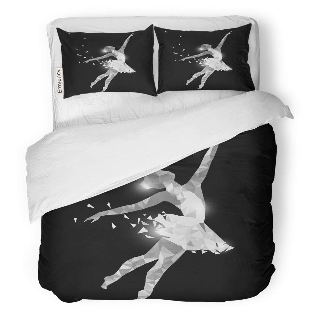 ZHANZZK 3 Piece Bedding Set Silhouette of Dancing Girl Particle ...