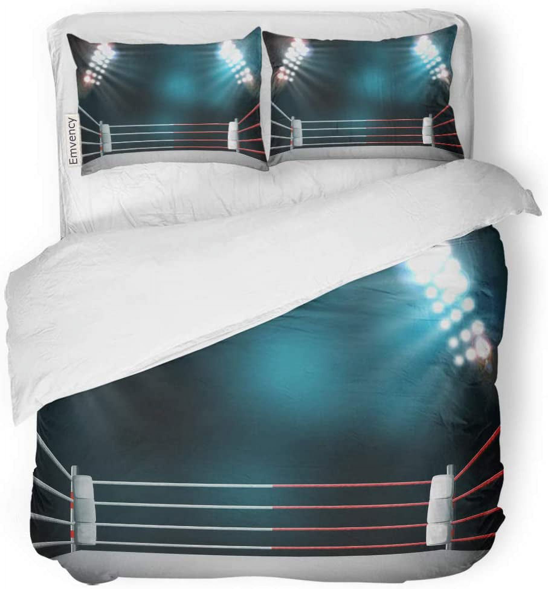 Zhanzzk 3 Piece Bedding Set Stage Boxing Ring Illumination By Spotlights Digital Effect 3d Twin
