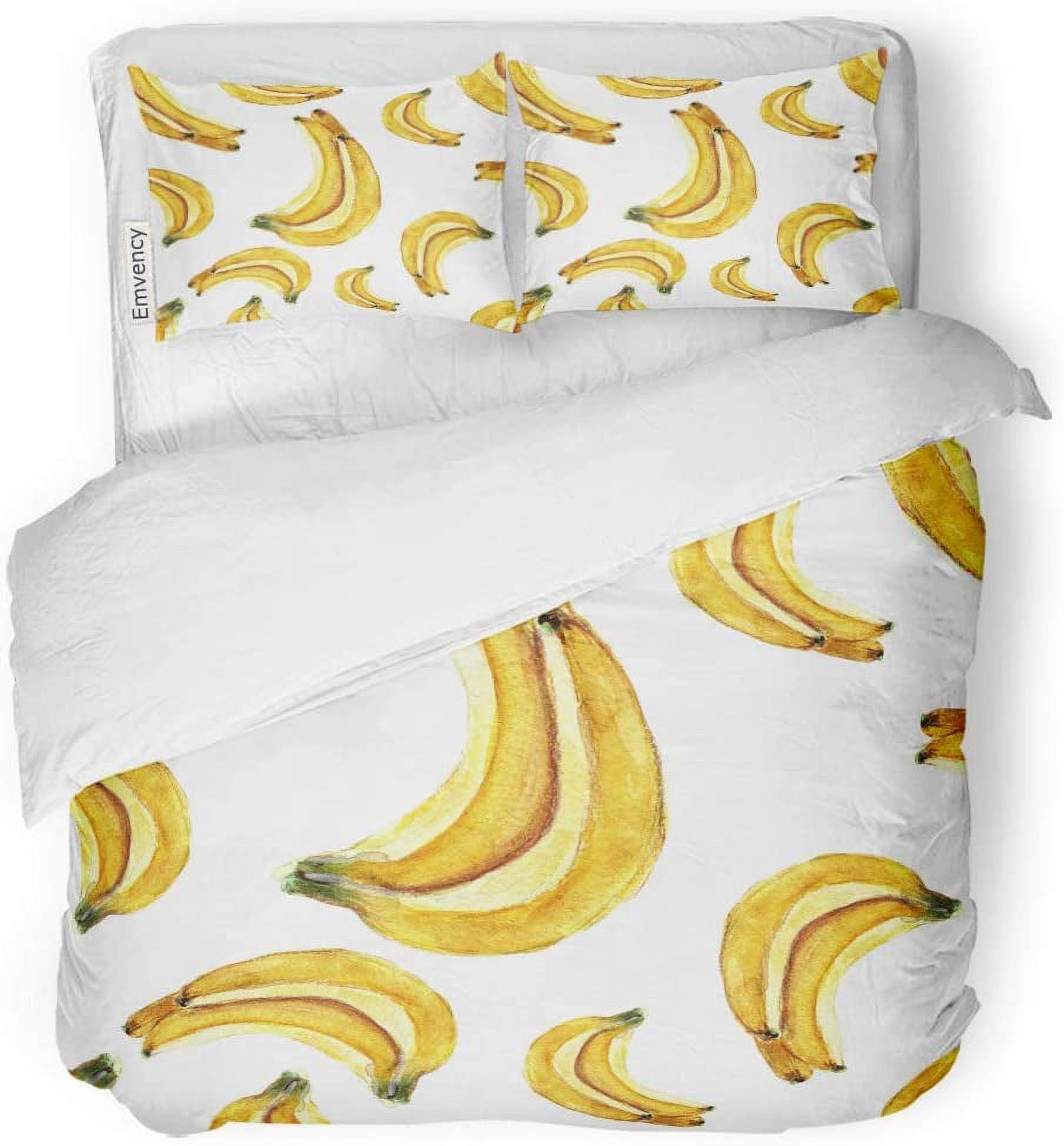 ZHANZZK 3 Piece Bedding Set Watercolor Best Banana Summer Fruits for ...