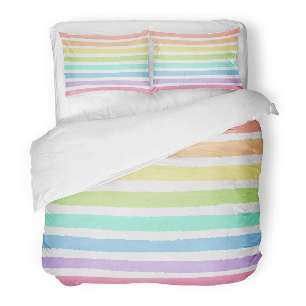 ZHANZZK 3 Piece Bedding Set Watercolor Pastel with Hand Brush Strokes ...