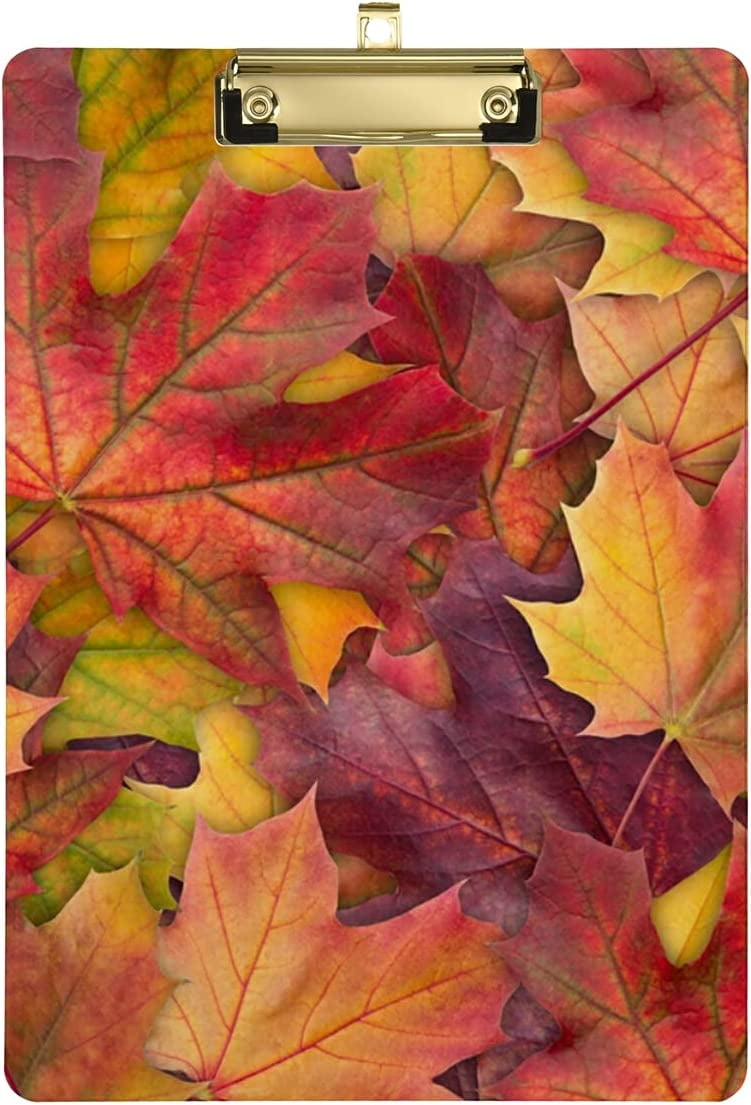 ZHANZZK Autumn Maple Tree Leaves Clipboard Hardboard Wood Nursing Clip ...