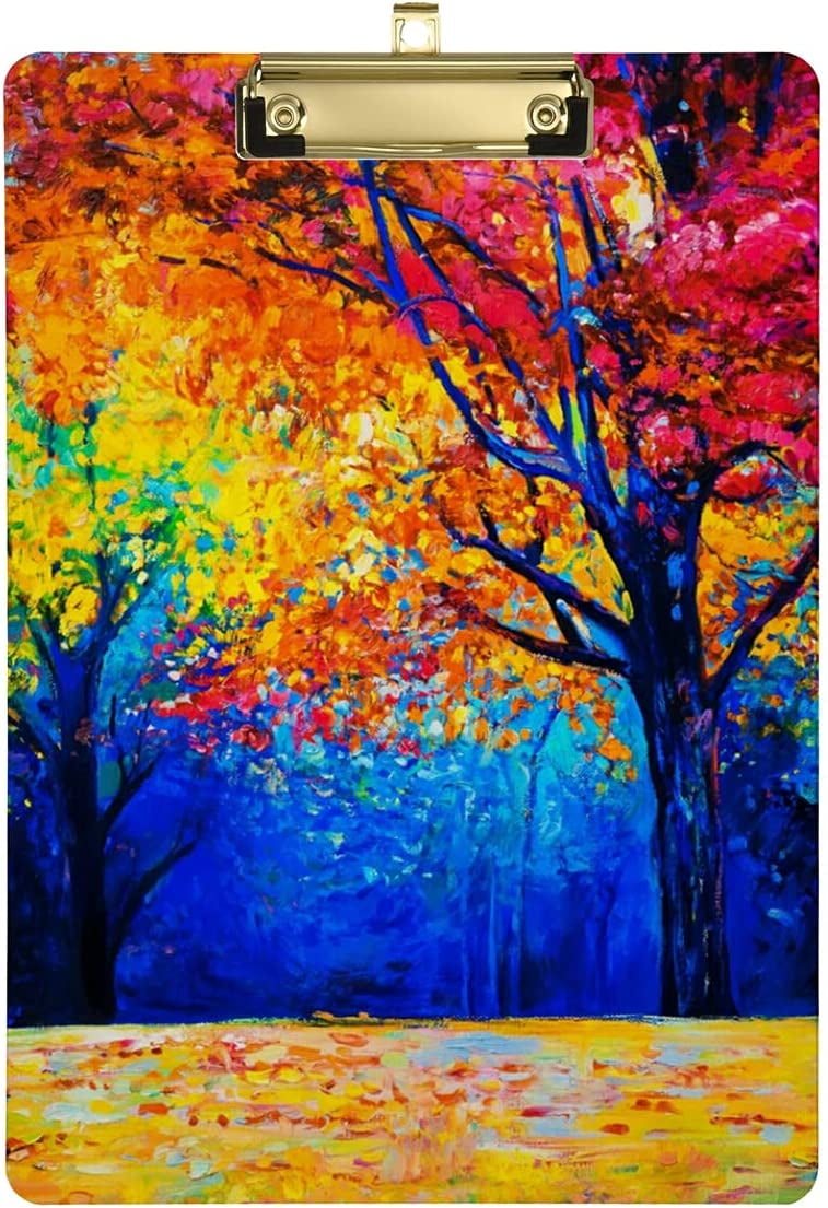 ZHANZZK Autumn Trees Clipboard Hardboard Wood Nursing Clip Board and ...