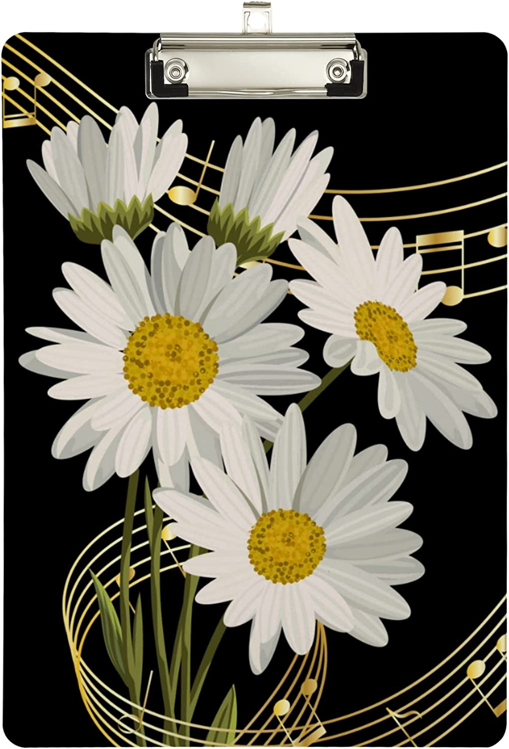 ZHANZZK Beautiful Daisies Music Notes Clipboard Hardboard Wood Nursing ...