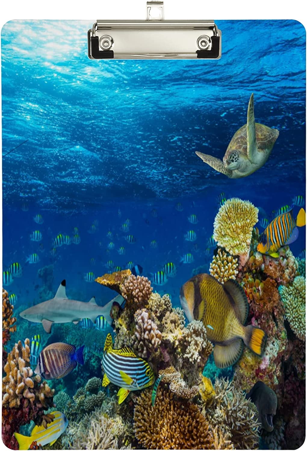 ZHANZZK Beautiful Ocean Turtle Fish Clipboard Hardboard Wood Nursing ...