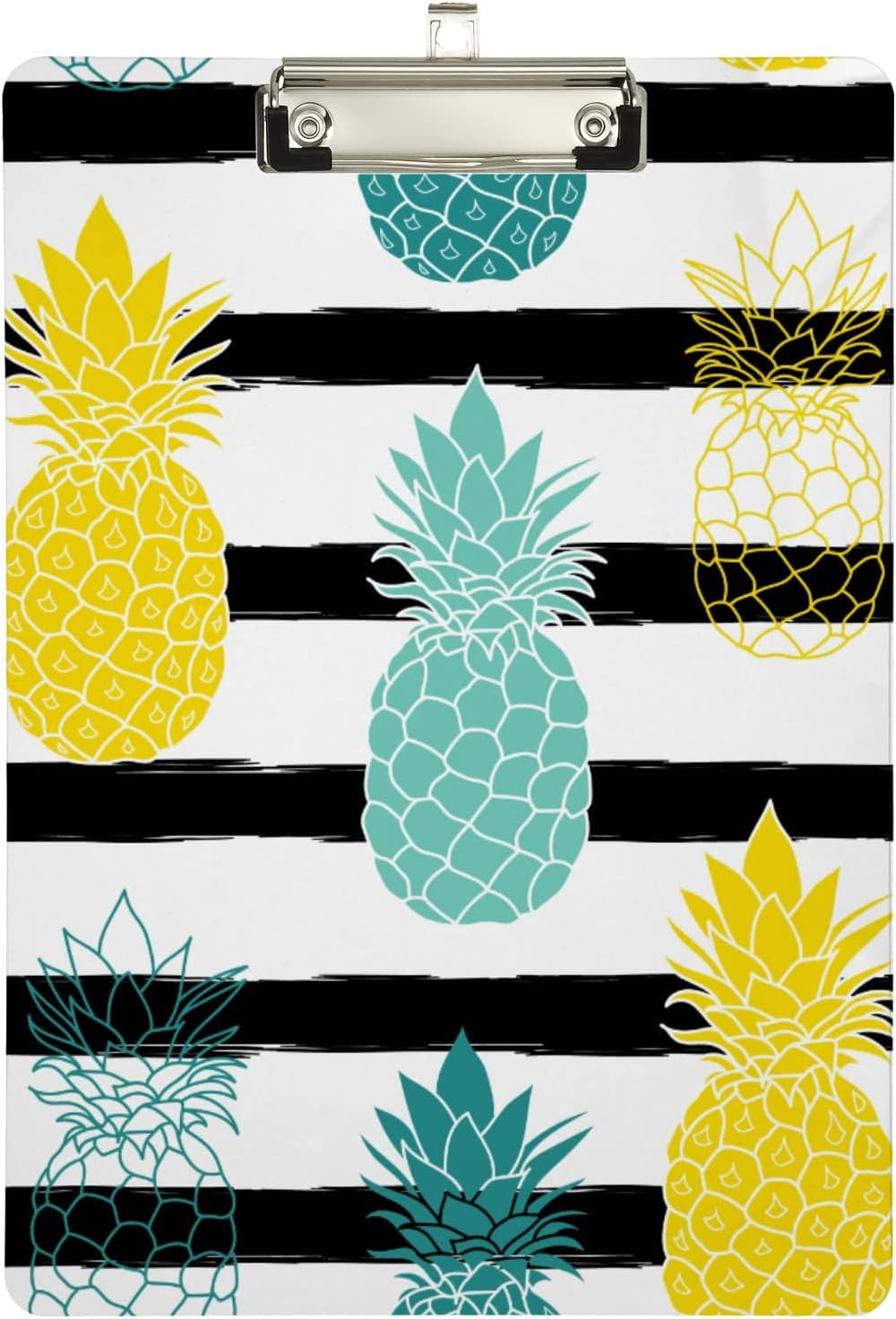 ZHANZZK Blue Golden Pineapple Black Stripes Clipboard Hardboard Wood ...