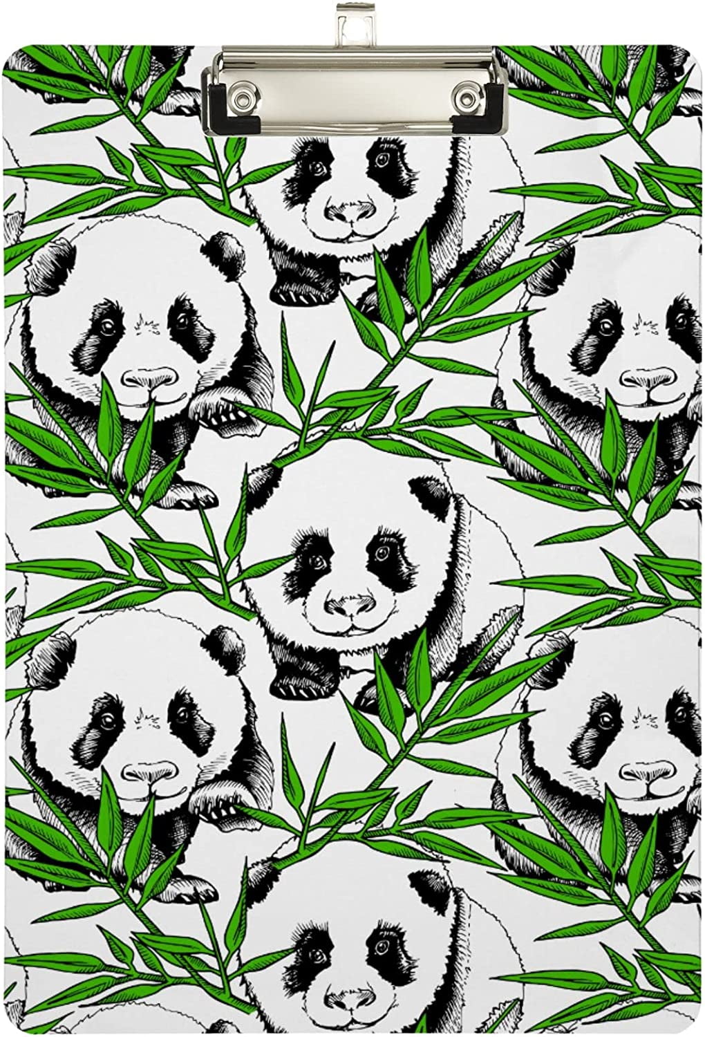 ZHANZZK Cartoon Panda Greeen Bamboo Leaves Clipboard Hardboard Wood ...