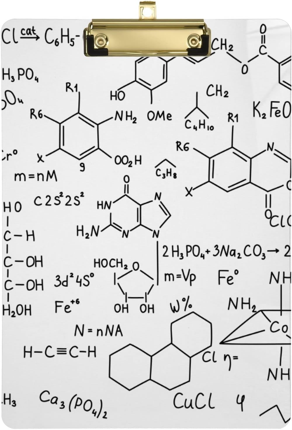 ZHANZZK Chemistry Knowledge Clipboard Hardboard Wood Nursing Clip Board ...