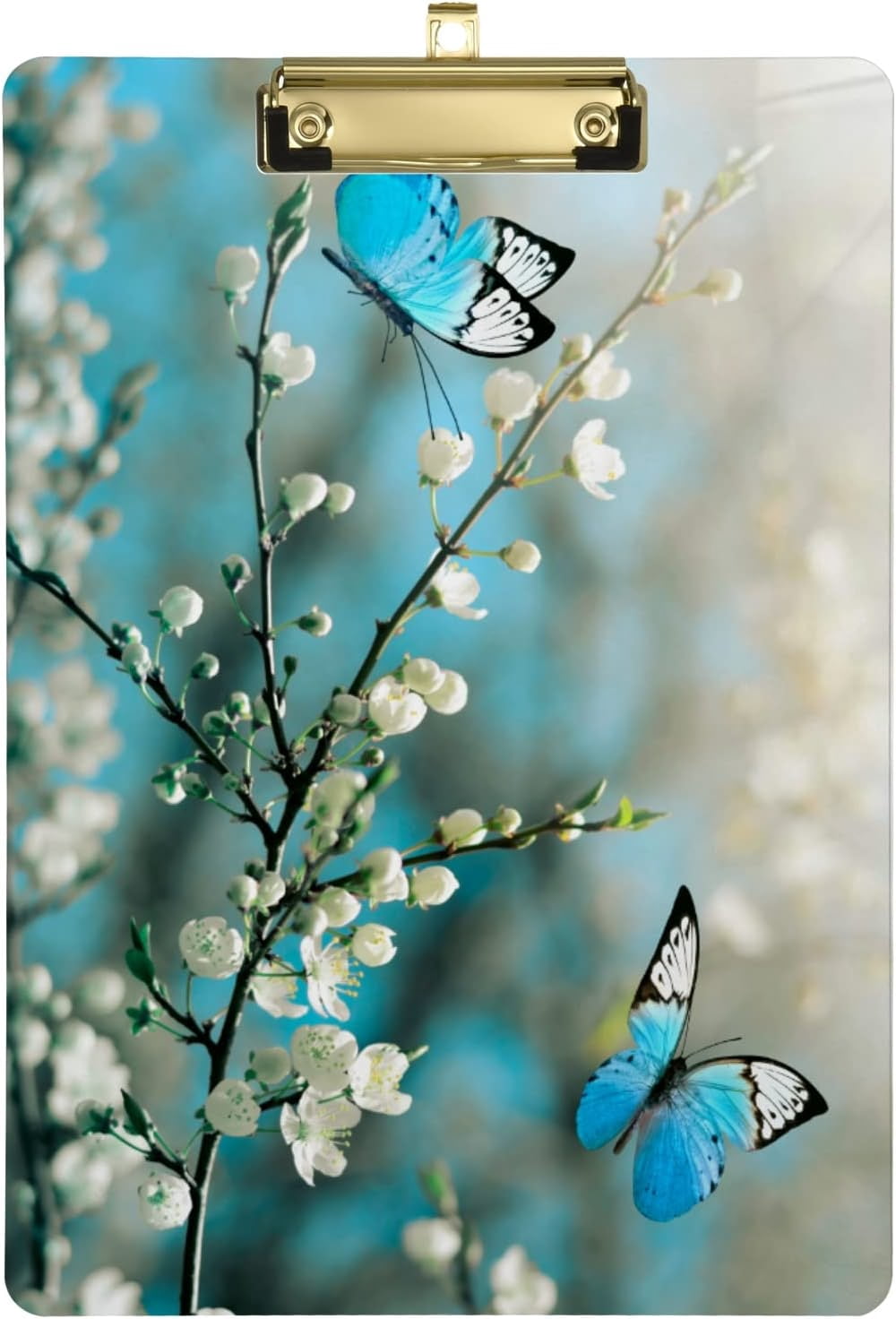 ZHANZZK Cherry Blossom Butterfly Clipboard Hardboard Wood Nursing Clip ...