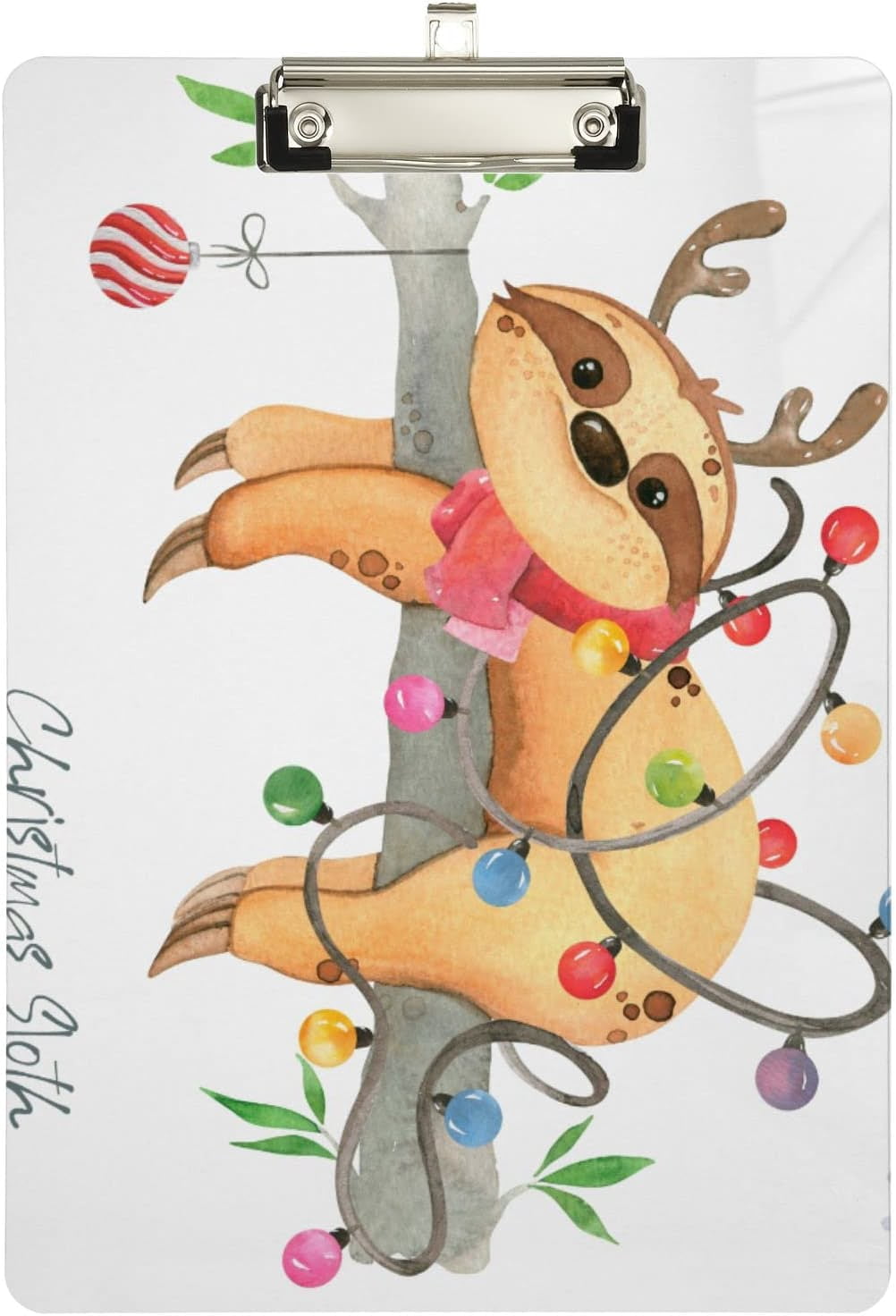 ZHANZZK Christmas Christmas Sloth Xmas Light Clipboard Hardboard Wood ...