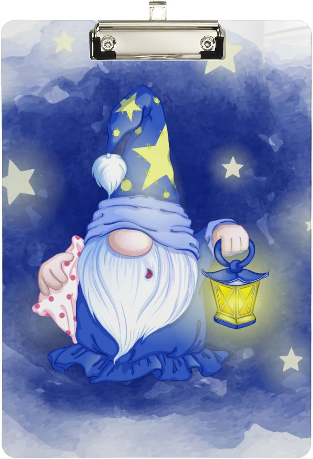ZHANZZK Christmas Xmas Blue Gnome Watercolor Pillow Clipboard Hardboard ...