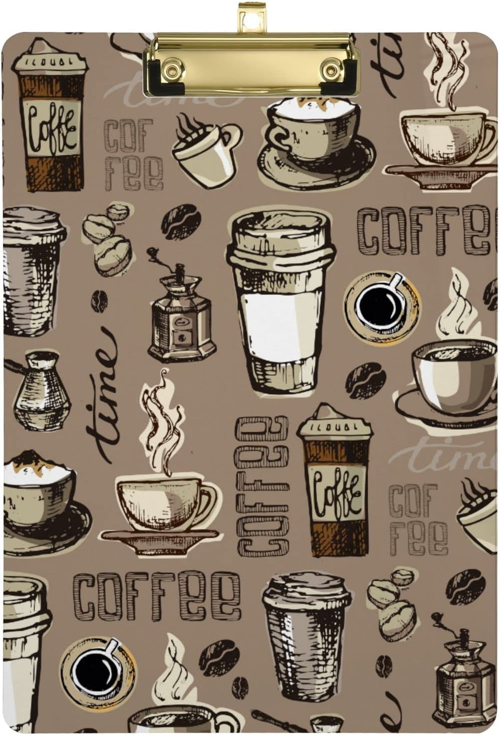 ZHANZZK Coffee Cup Clipboard Hardboard Wood Nursing Clip Board and Pull ...