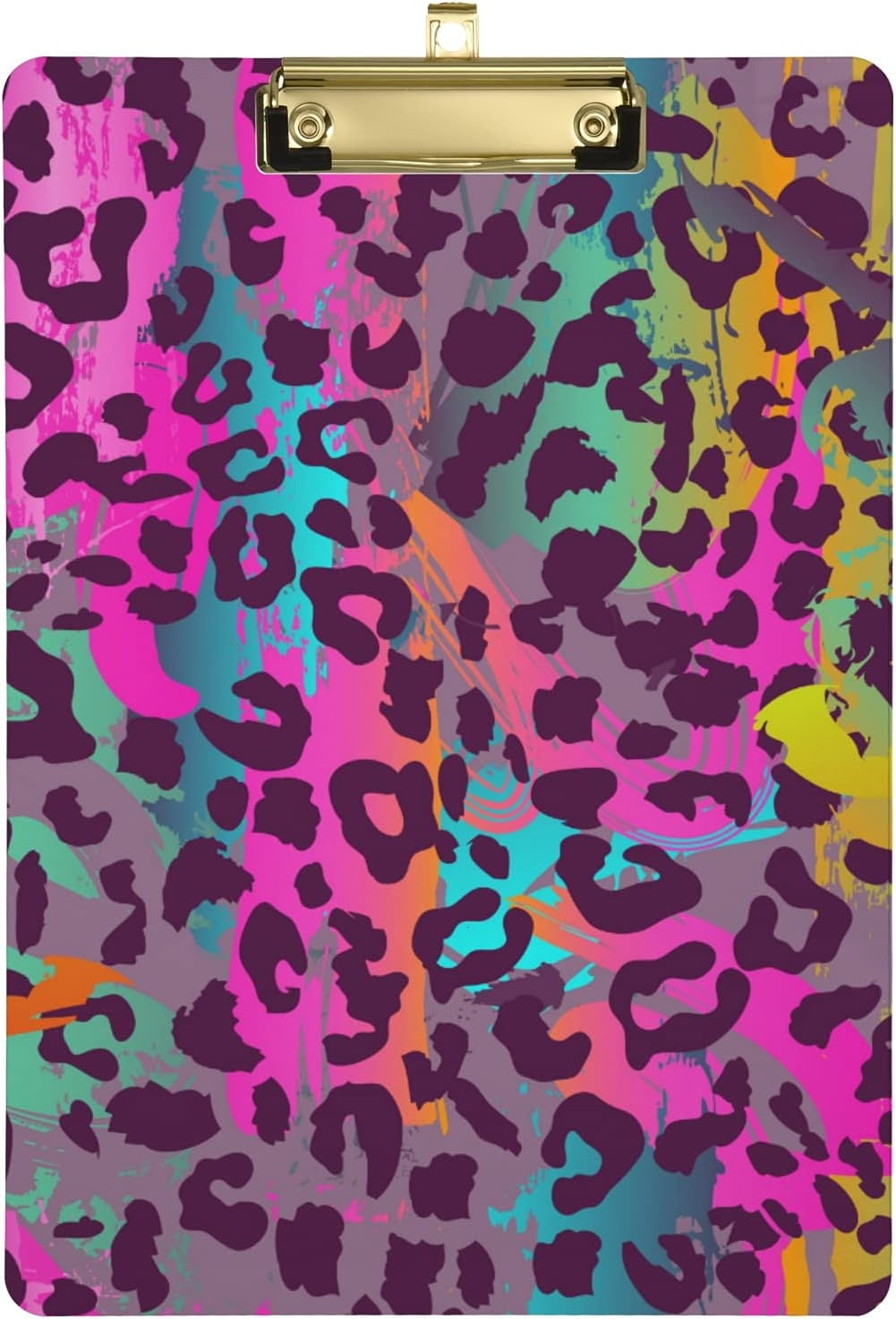 ZHANZZK Colorful Leopard Clipboard Hardboard Wood Nursing Clip Board ...