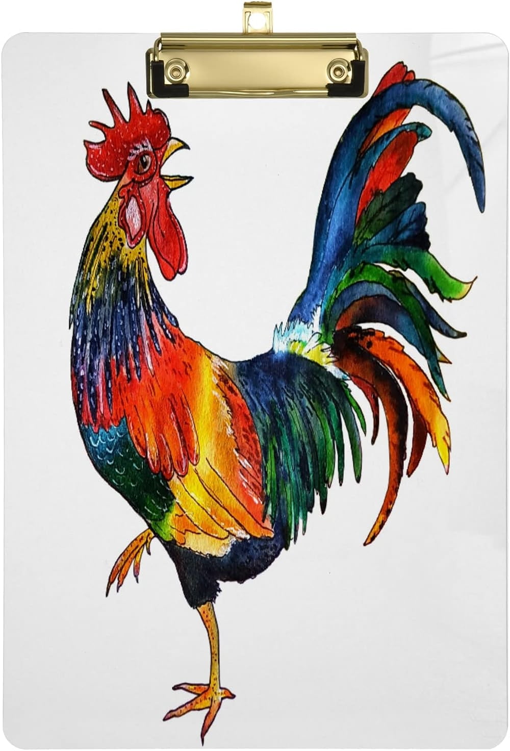 ZHANZZK Colorful Rooster Clipboard Hardboard Wood Nursing Clip Board ...