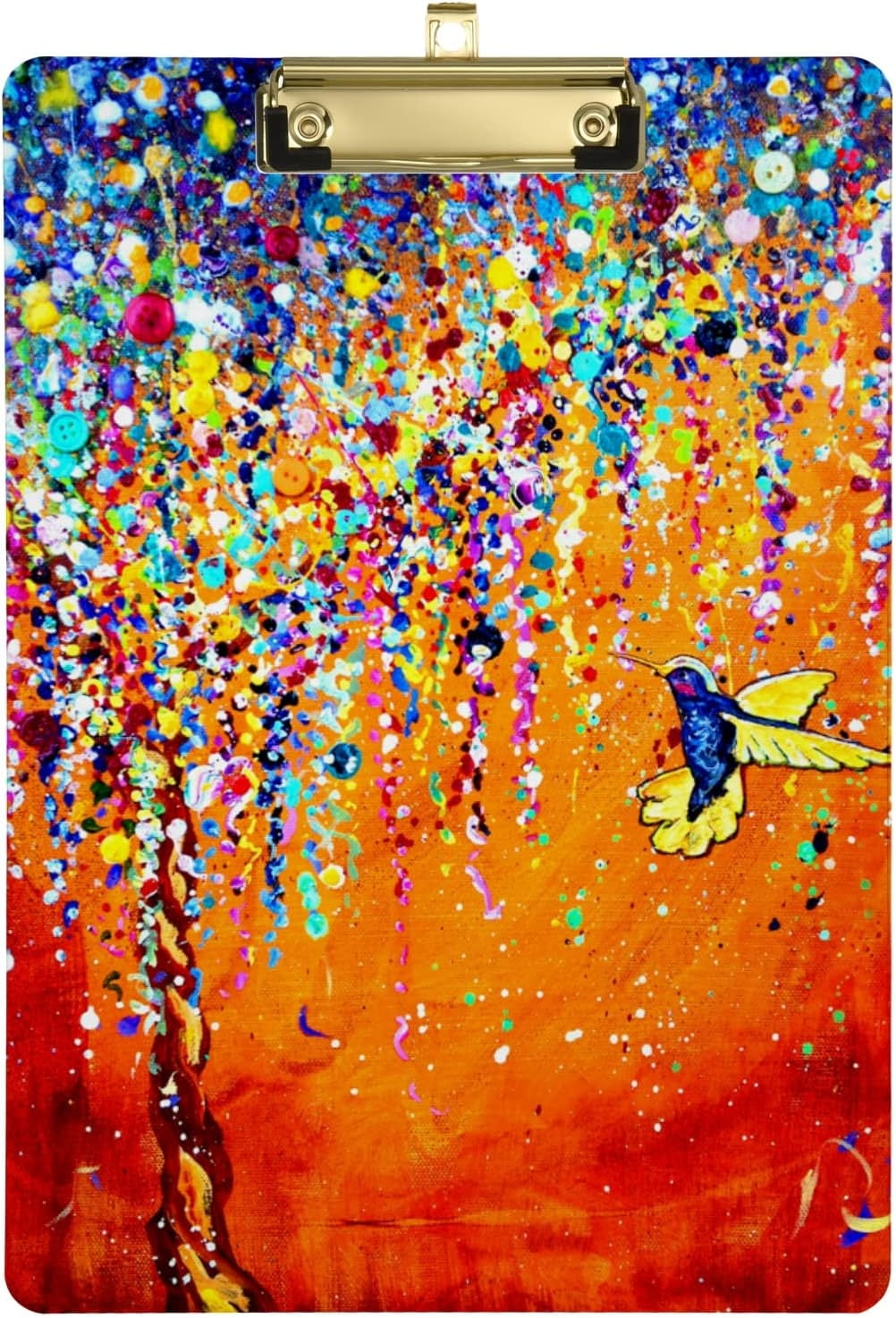 ZHANZZK Colorful Trees Hummingbird Clipboard Hardboard Wood Nursing ...