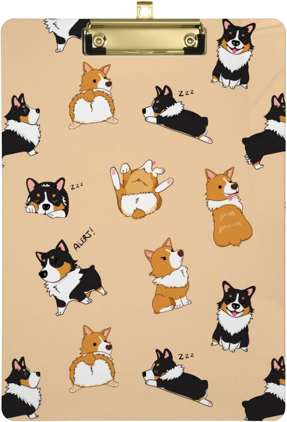 ZHANZZK Corgi Dog Clipboard Hardboard Wood Nursing Clip Board and Pull ...